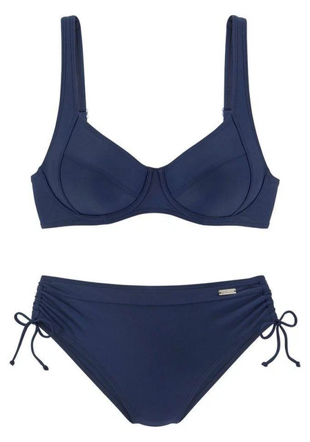 MARKEN DAMEN BÜGEL-BIKINI Bademode marine Gr. 42 (Cup-B) NEU EUR 16,38 ...