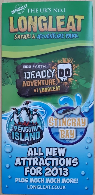 LONGLEAT SAFARI & Adventure Park 2013 Leaflet with Map, NEW Penguin ...