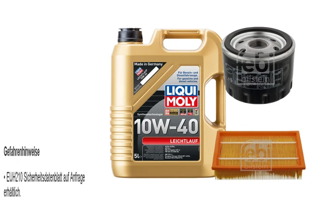 FEBI INSPECTION SET 5L LIQUI MOLY 10W-40 Leichtlauf Pour Nissan Note E11 NE11 EUR 78,56 ...