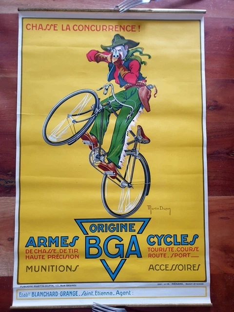 ORIGINAL BGA WEAPONS & Cycles Poster by Martin Dupin Cowboy Menard ...