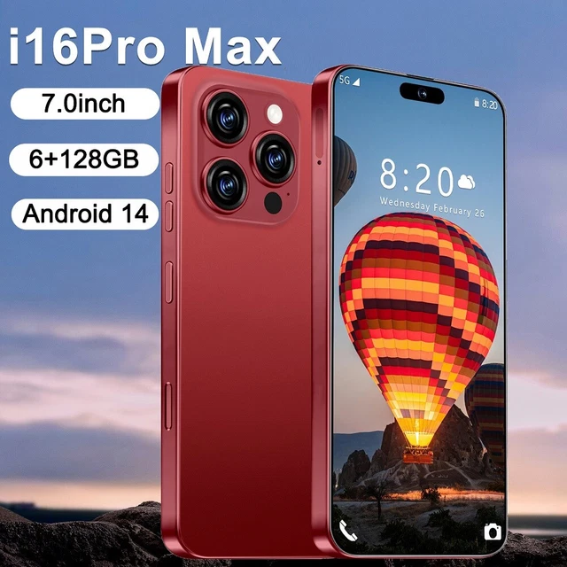 SMARTPHONE I16 PRO Max 7,0 pouces Android14 débloqué 6+128Go 5G double ...