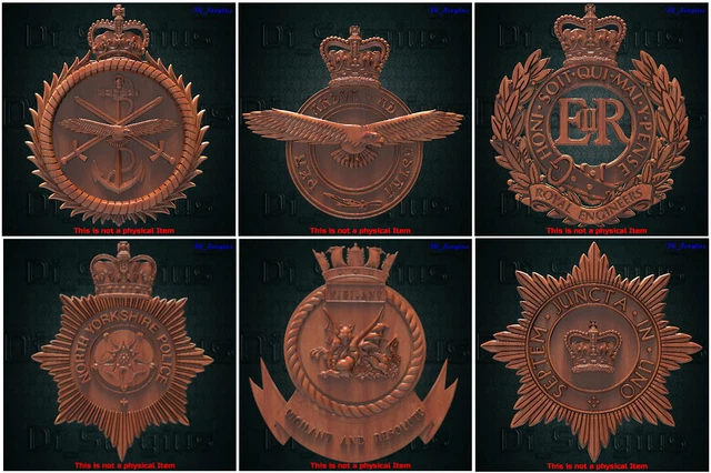 3D STL MODELS British Armed Forces Military Insignia, Army Badge Relief ...