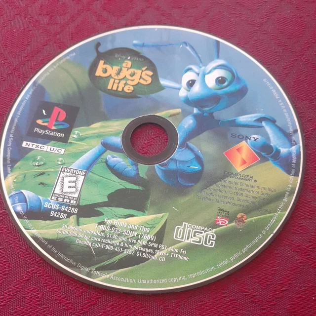 DISNEY PIXAR A Bug's Life Sony Playstation PS1 PSX Game Disc Only ...