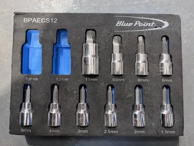 BLUE-POINT 12PC HEX Fastener Extractor Bit Socket Set BPAEBS12 ...