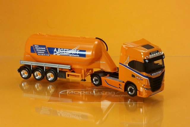 HERPA 314237 IVECO S-Way Eutersilo-SZ Beton Potthoff 1:87 NEU Modell ...