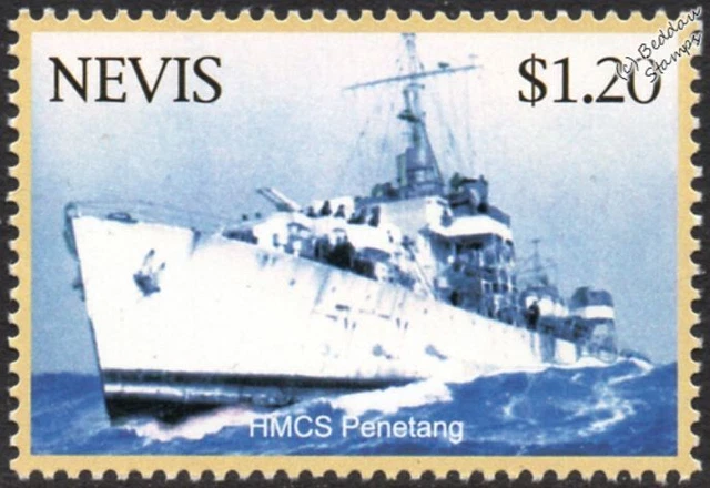 HMCS PENETANG (K676) River-Class Frigate WWII Canadian Warship Stamp £1 ...