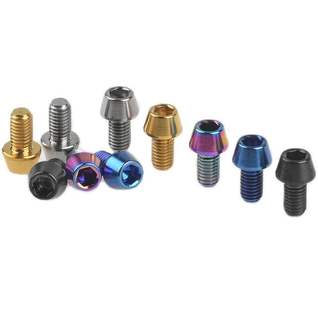 TC4 TITANIUM SCREWS ti Bolts M5x9mm M6x10mmTaper Head Screws 5 Grade ...
