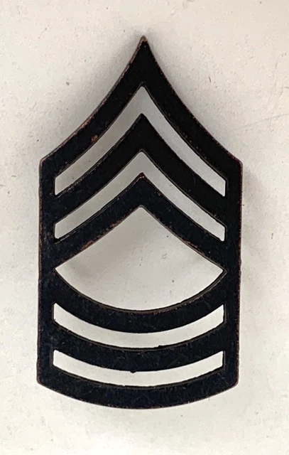VINTAGE US ARMY Sergeant Major Black Metal Military Insignia DUI DI ...