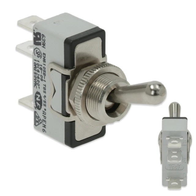 LEVER TOGGLE SWITCH UNIVERSAL 250V 15A ON OFF ON 3 WAY POSITION ...