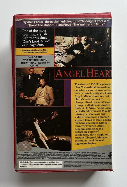 ANGEL HEART - Uncut [VHS] Roadshow Big Box Clamshell Ex-Rental Video ...