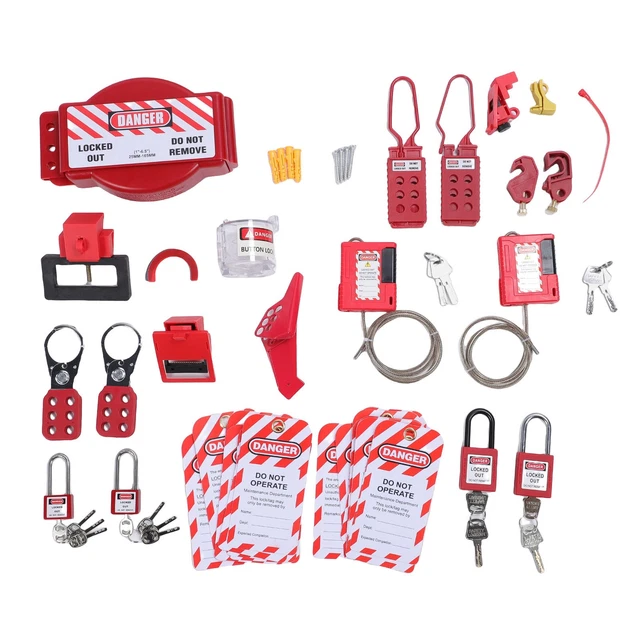 LOCK OUT TAG Out Kit Board Lockout Tagout Station Kit Striking Yellow ...