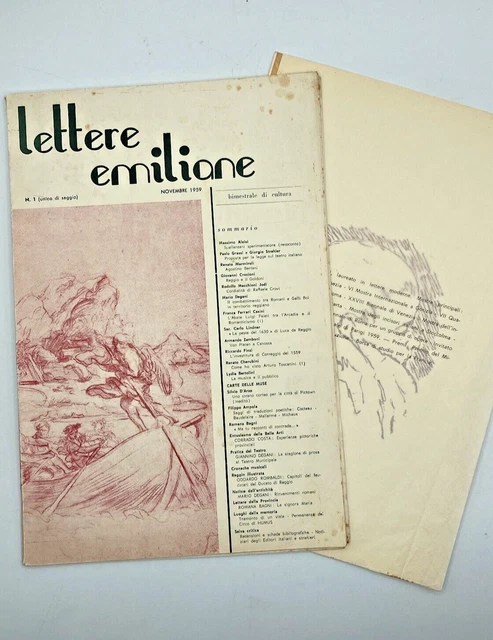 EMILIAN LETTERS UNIQUE essay number 1959 Silvio d'Arzo Manfredi Corrado ...
