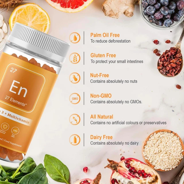 OMEGA 3 + Multivitamin Gummies | Natural Orange Chewable Gummy ...