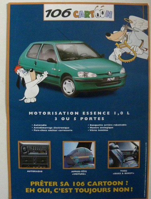 BROCHURE 1 FEUILLE PEUGEOT 106 CARTOON de 01 / 1999 EUR 5,90 - PicClick FR