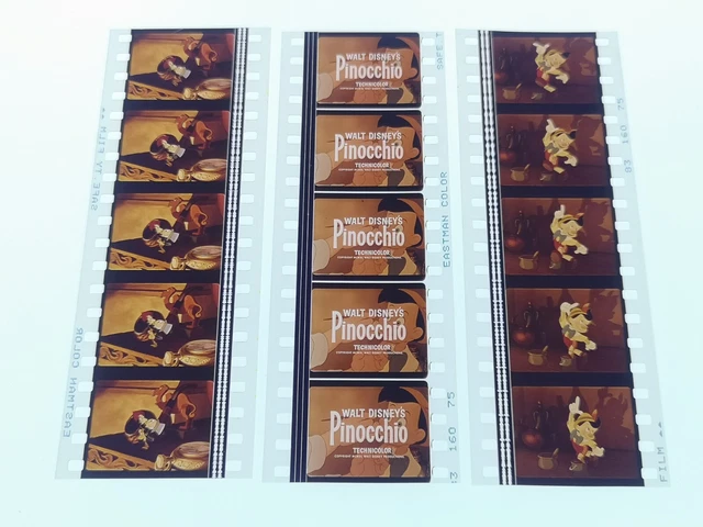 PINOCCHIO 35MM FILM Strip Cell Animated Movie Walt Disney Cel Vintage ...
