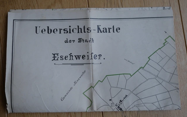HISTORISCHE, ALTE STADTKARTE, Uebersichts-Karte der Stadt Eschweiler 82 ...