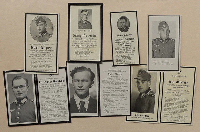 WW2 GERMAN DEATH Cards Sterbebild Group LOT #3 Oct/Nov/Dec 1941 Russia ...