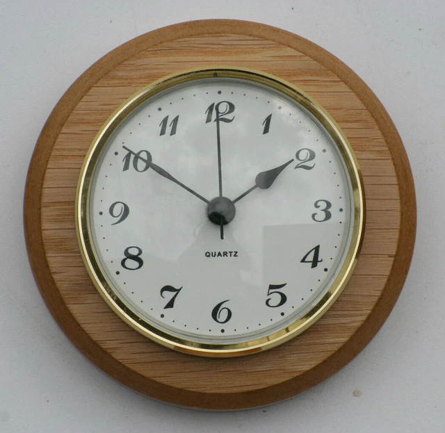 OAK CRAVAN CLOCK, Motorhome Clock, Boat Clock, Arabic dial Brass bezel ...
