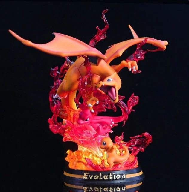 GK POKEMON CHARMANDER Charmeleon Charizard Evolution LED Anime Figure ...