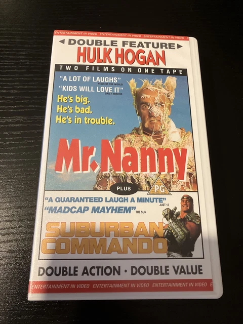 DOUBLE FEATURE MR Nanny and Suburban Commando Hulk Hogan VHS Video £5. ...