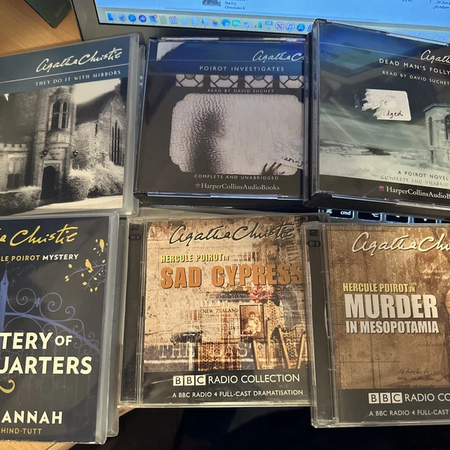 5 AGATHA CHRISTIE Audio CD books and 1 Poirot Audio CD Book by Sophie ...