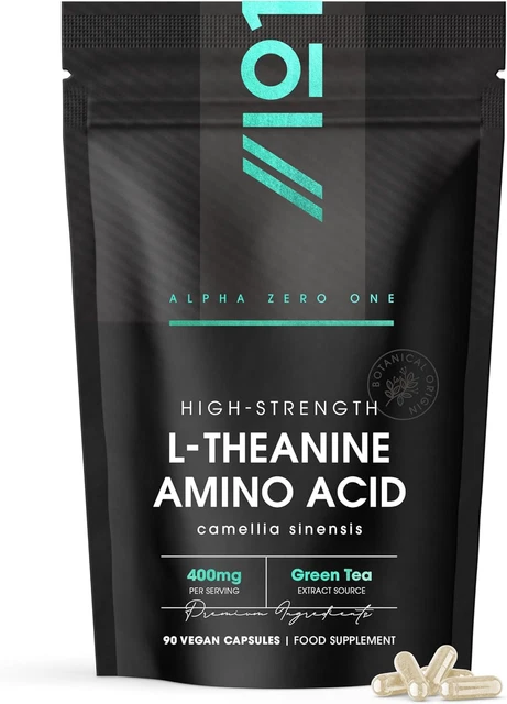 L-THEANINE 400MG FROM Green Tea - 90 Vegan Capsules - Amino Acid ...