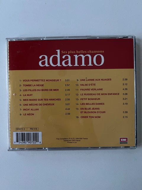 ADAMO SES LES Plus Belles Chansons CD 1994 EMI France import Play Testé ...