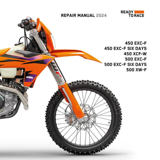 SERVICE MANUAL FOR 2024 - KTM 450-500 EXC-F Six Days XW-F XCF-F on a ...