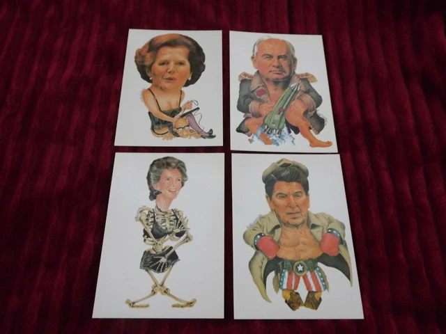 1980S FOUR SPITTING Image type Postcards Thatcher Reagan Nancy ...