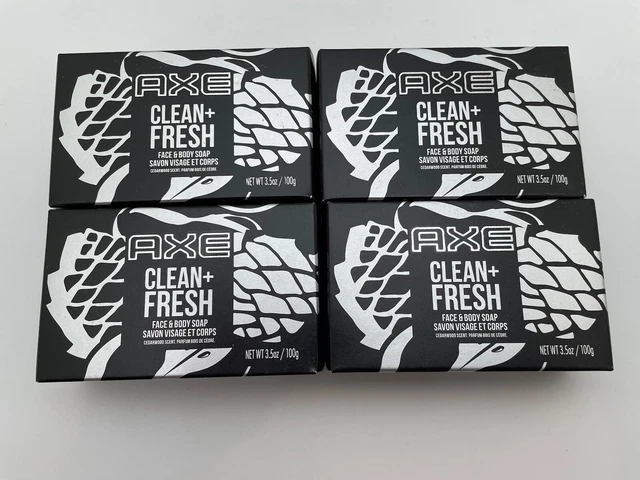 AXE CLEAN + Fresh Men's Face & Body Bar Soap 3.5 oz Cedarwood Scent Lot of 4 $13.64 - PicClick AU