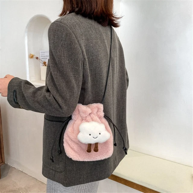 CUTE MINI WOMEN Girl Small Pouch Crossbody Bag Drawstring Bag Cloud ...