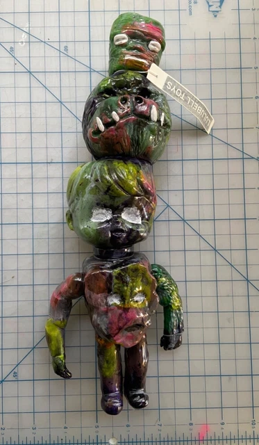 GRODY SHOGUN TRIPLE Headed Monster Kaiju Boy Sofubi Soft Vinyl Toy Art ...