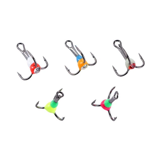 WINTER DIAMOND EYE Trebles Hooks Barbed Barbed Ice Fishing Hooks Three-jaw Hook EUR 3,25 ...