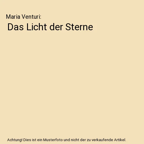 DAS LICHT DER Sterne, Maria Venturi EUR 6,69 - PicClick FR