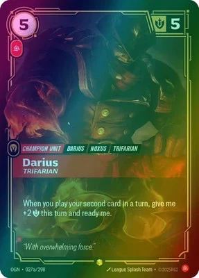 RIFTBOUND ENGLISH - Darius - Trifarian (Alternate Art) - OGN 027a/298 ...