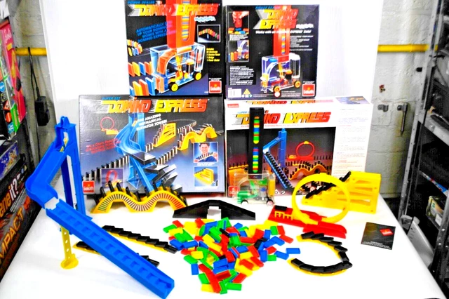 VINTAGE 1980S DOMINO Express Super Set + Power Dealer Motorised Stacker ...