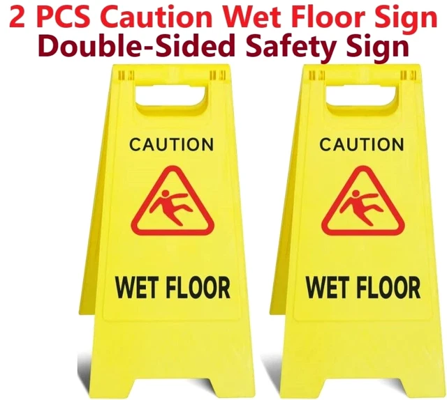 CAUTION WET FLOOR Sign Safety Hazard A Frame Warning Cleaning In ...