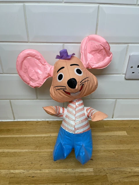 VINTAGE TOPO GIGIO Mouse 1970s Blow Up Inflatable Toy Kitsch £29.99 ...