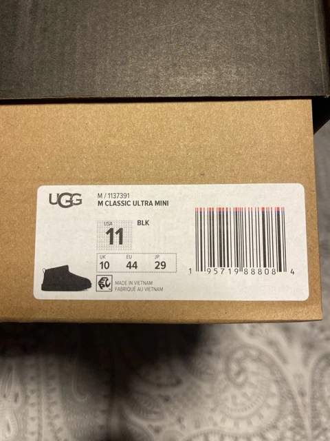 MEN’S UK SIZE 10 UGG Ultra Mini Boot Black Brand New with Box ...
