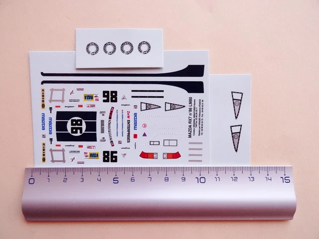 DECAL 1/43 OM MAZDA RX7 ZW ENTREPRISE n°86 LE MANS 80 SOTO HONEGGER ...