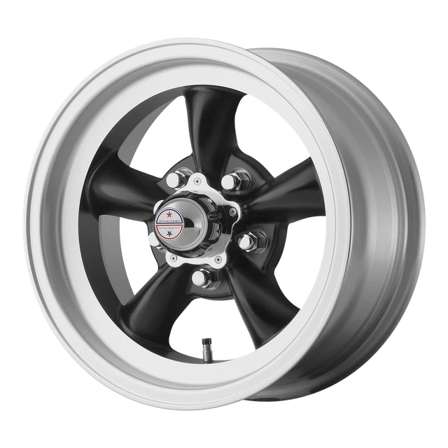 15X7 AMERICAN RACING VN105 TORQ THRUST D Sat Blk Mach Lip Wheel 5x4.75 ...