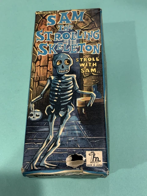 SAM THE STROLLING Skeleton Wind-up Tin Toy EUR 232,46 - PicClick FR