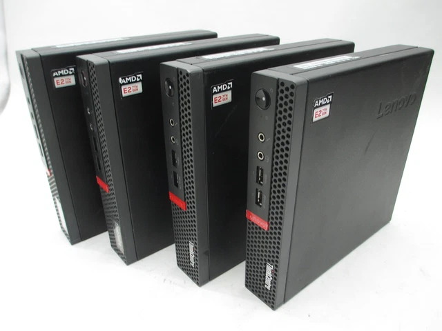 LOT OF 4 LENOVO THINKCENTRE M625Q AMD E2-900e 1.5GHZ 32GB SSD 8GB RAM ...