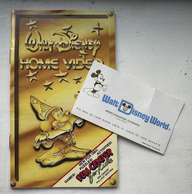 WALT DISNEY HOME Video Catalog HV-524 1983 with Vintage business card £ ...