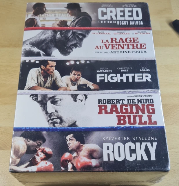 COFFRET CREED + Raging Bull + Fighter + La Rage au Ventre + Rocky Dvd ...