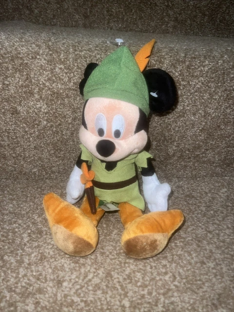 MICKEY MOUSE AS Robin Hood Disneyland Paris 10" Disney Soft Toy Plush £ ...