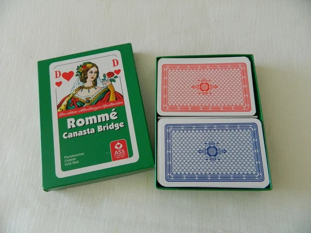 DECK BRIDGE PLAYING Cards ROMME Canasta Bridge 2x55Cards ASS ...