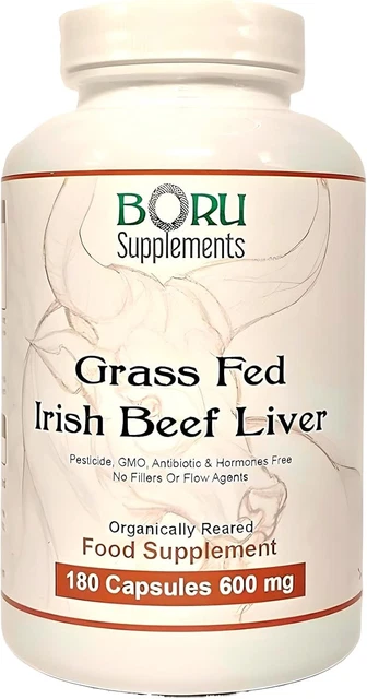 BORU ORGANIC GRASS Fed Irish Beef Liver Capsules (180 Capsules ...