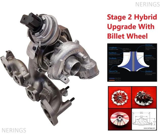 STAGE 2 HYBRID upgrade Turbocharger Audi VW Seat Skoda 2.0 TDI 125kw ...