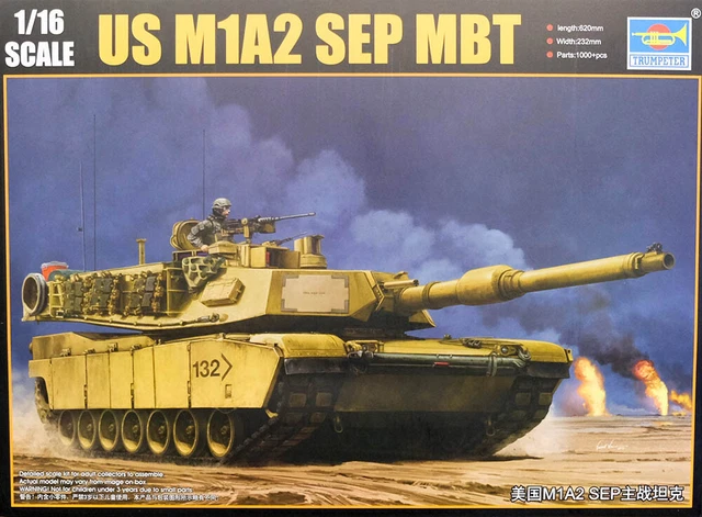 US M1A2 SEP MBT Panzer M1 Abrams Tank 1:16 Model Kit Bausatz Trumpeter ...